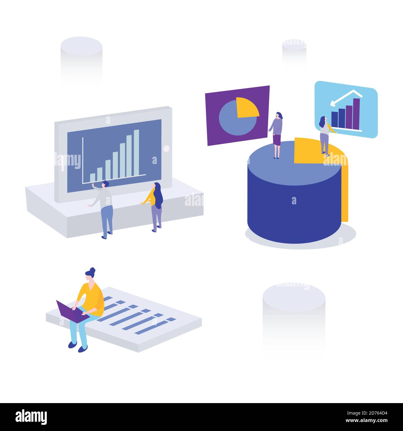 people business project on the Internet, the monitor screen with charts ...