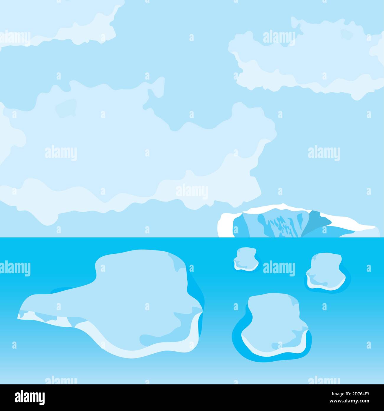 vector illustration design of cartoon icebergs arctic landscape Stock ...