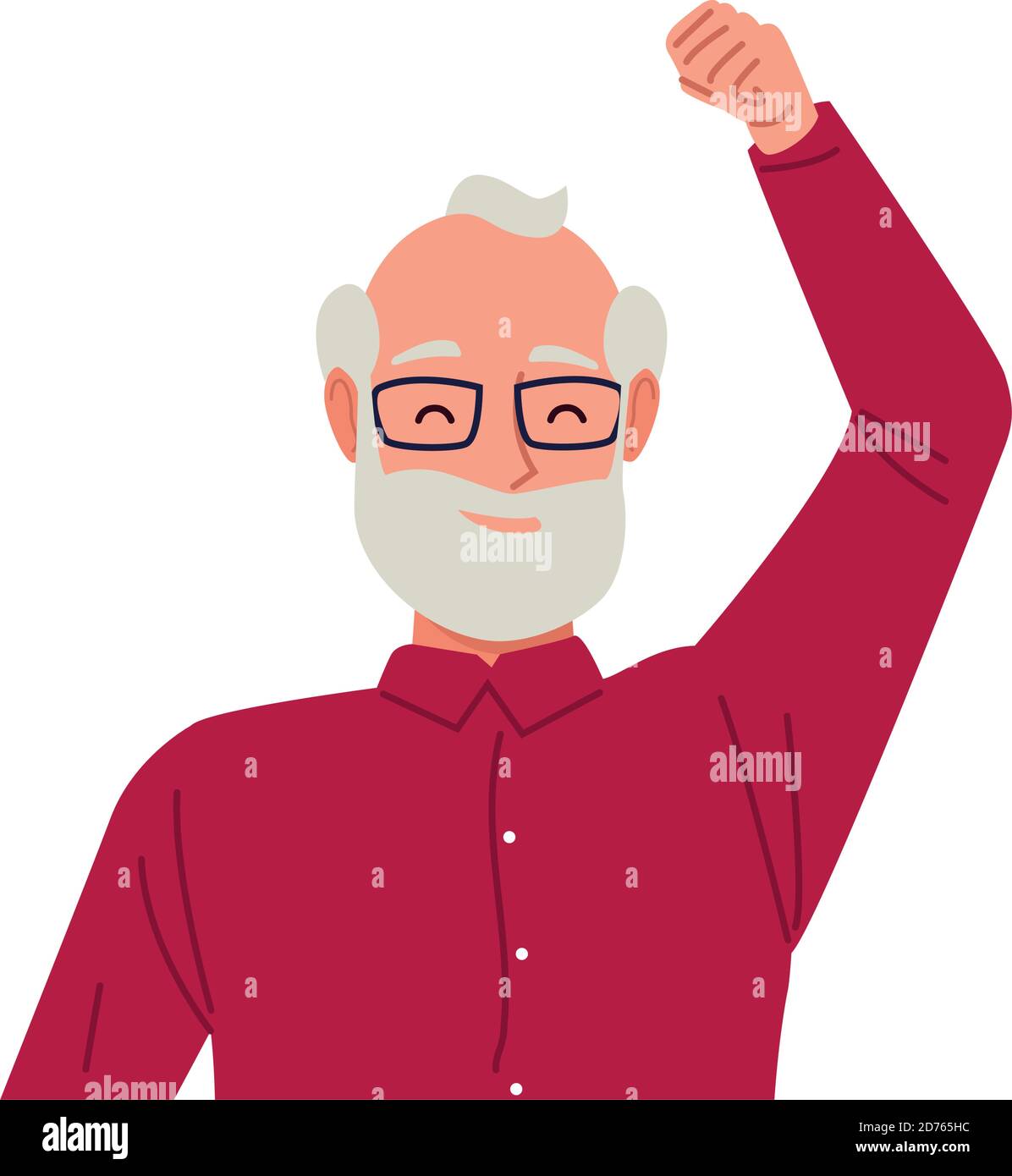 happy old man celebrating chararacter vector illustration design Stock ...