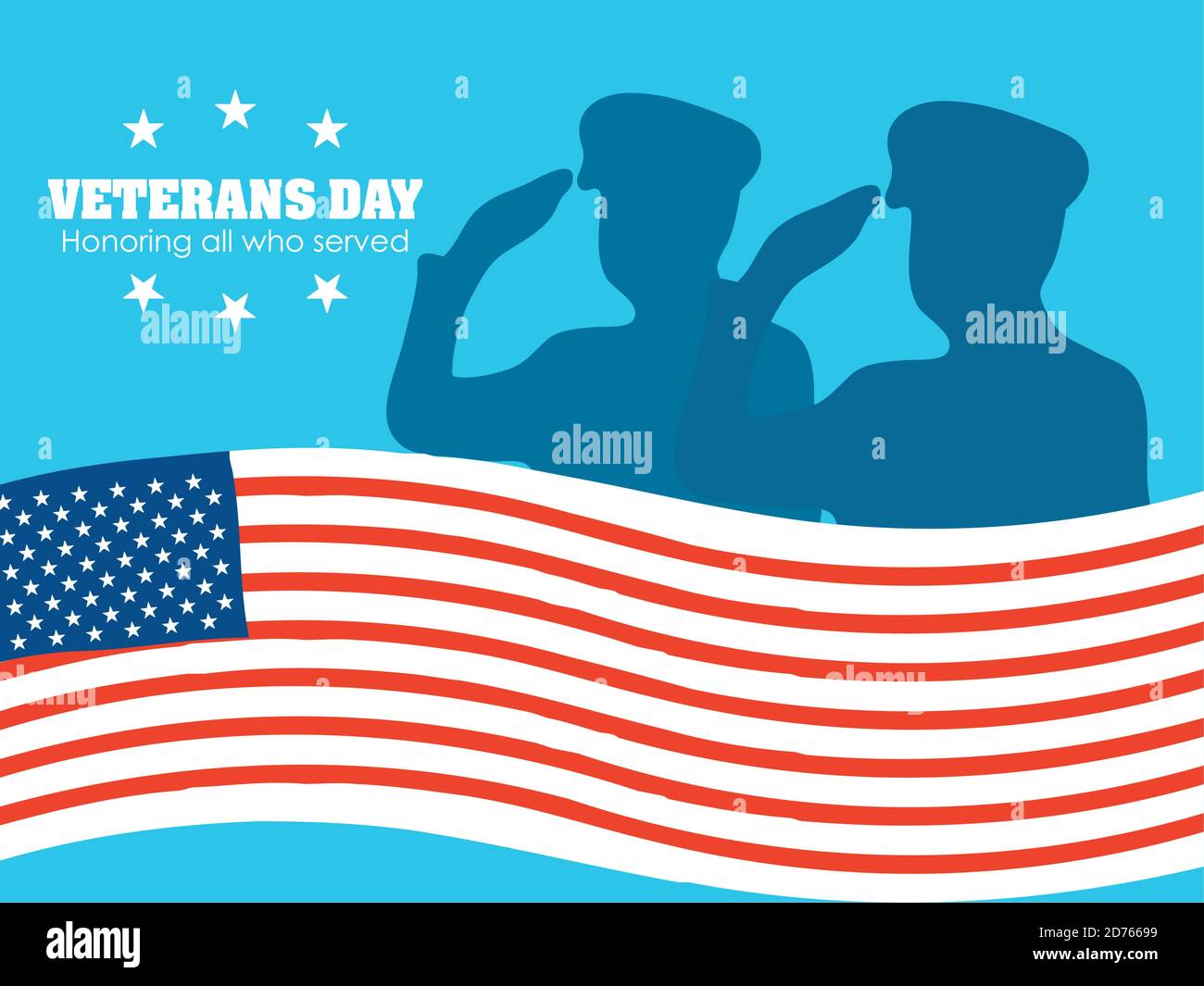 happy veterans day, military saluting american flag memorial vector ...