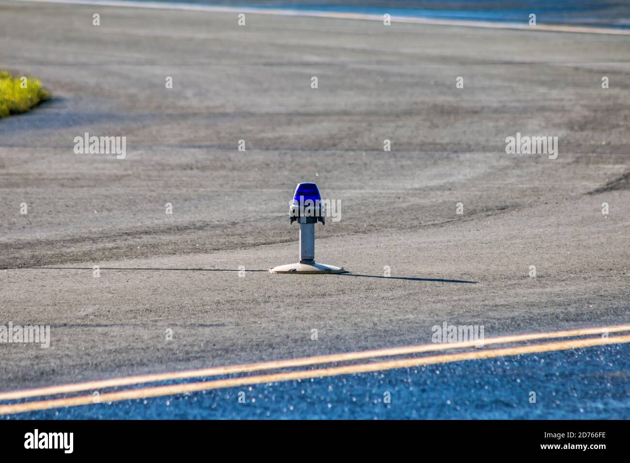 Taxiway, side row lights at the airport Stock Photo - Alamy