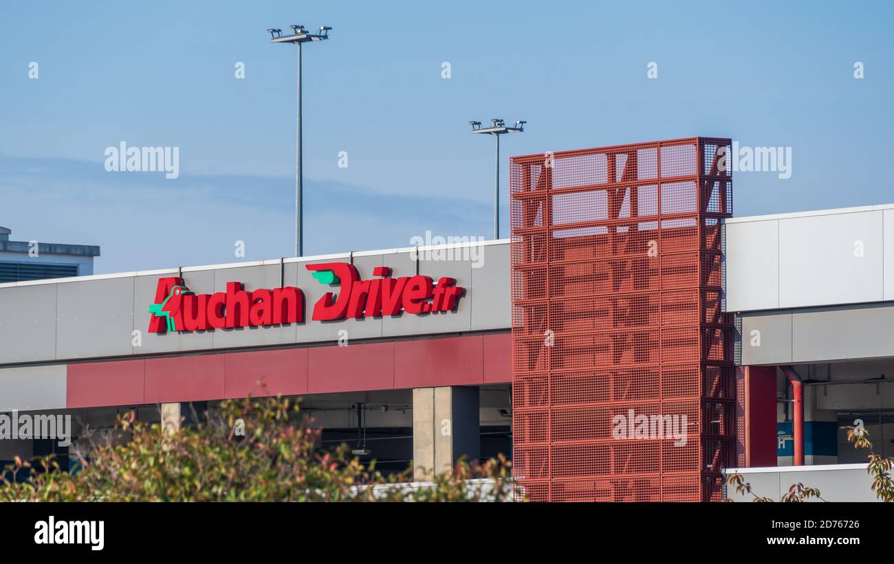 Exterior view of Auchan Drive, outside the Auchan hypermarket in the ...