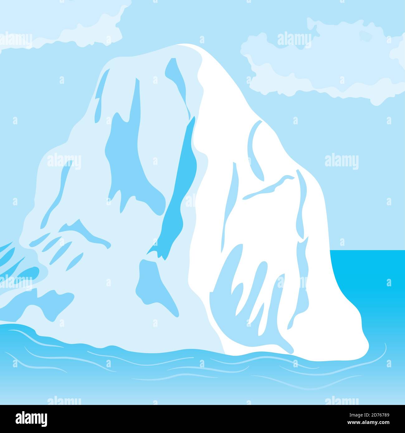 Vector illustration of cartoon nature winter arctic landscape with ...