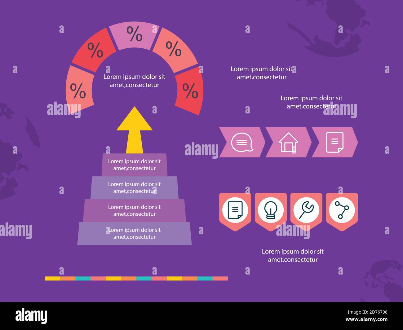 infographic elements design with business and percentage related icons ...