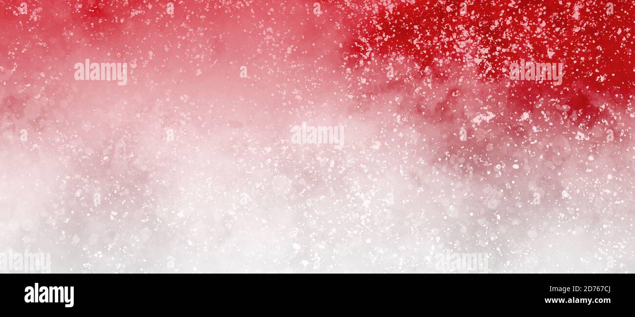 red and white Christmas background with abstract falling winter snow ...
