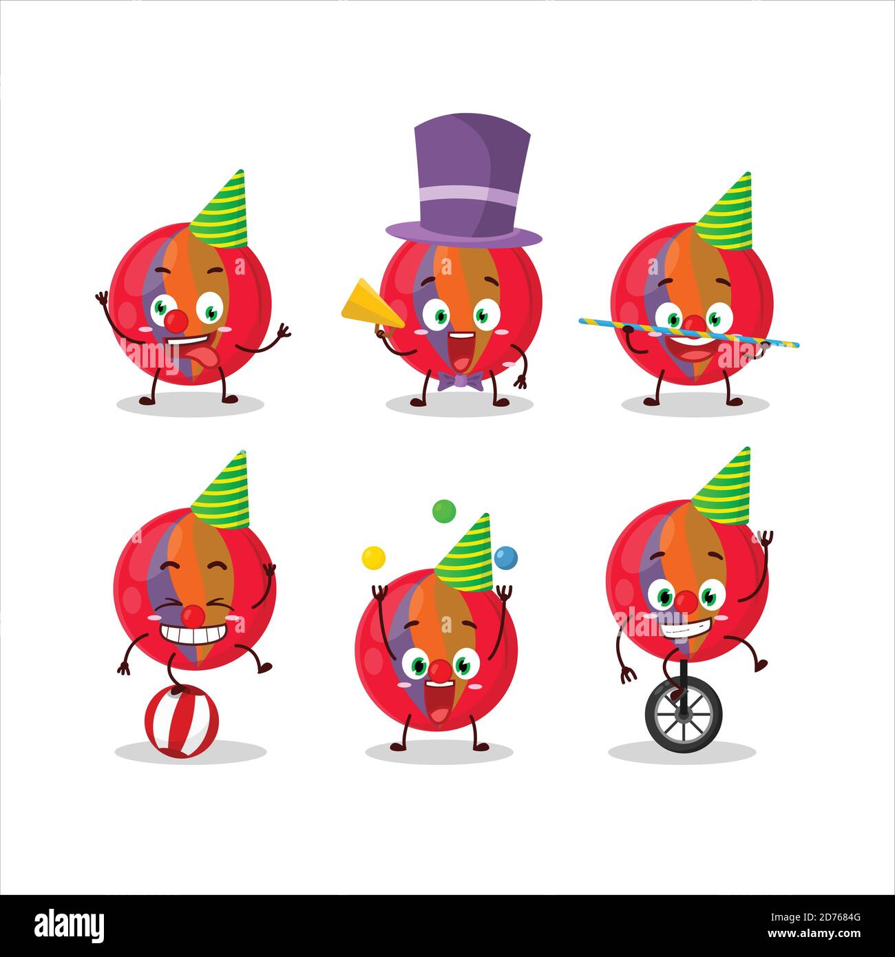 Cartoon character of red marbles with various circus shows Stock Vector ...
