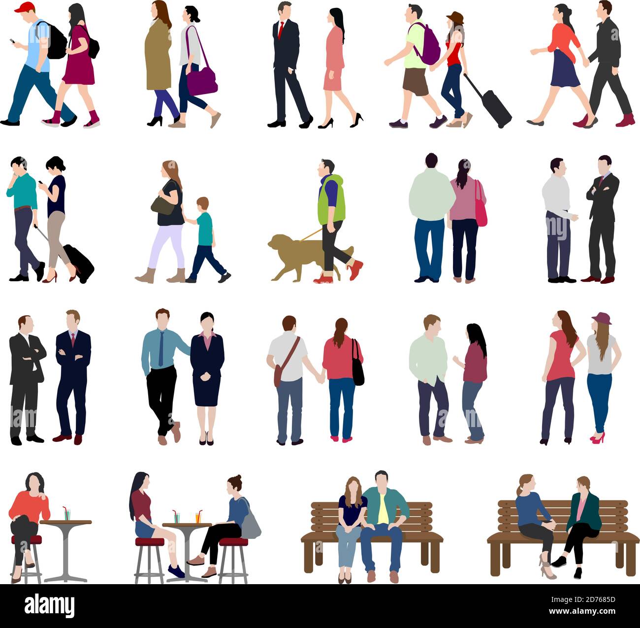 People (various situation / daily common life ) silhouette vector ...