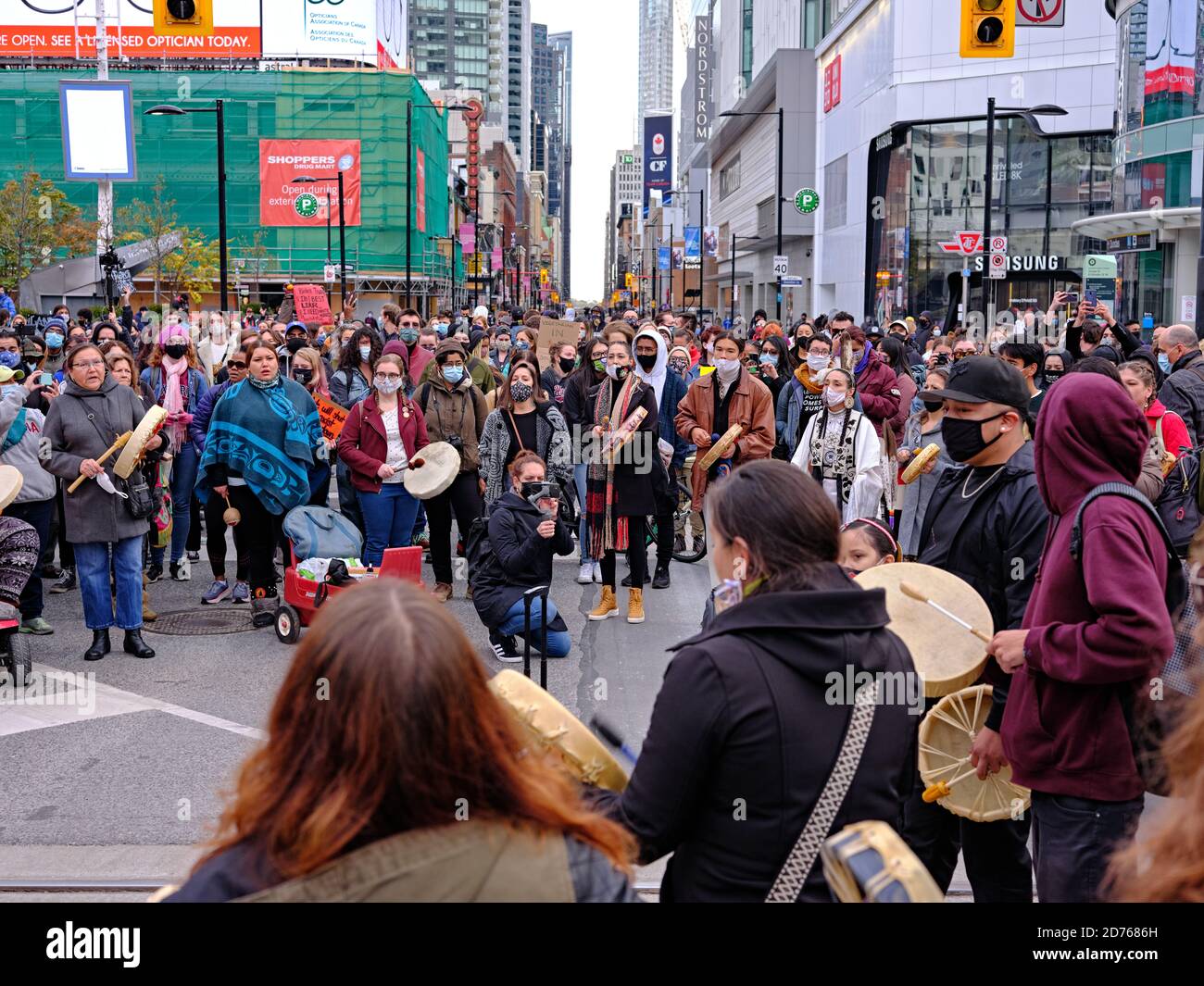 Atlantic Canada native Mikmaq fishers protest in Toronto Stock Photo ...