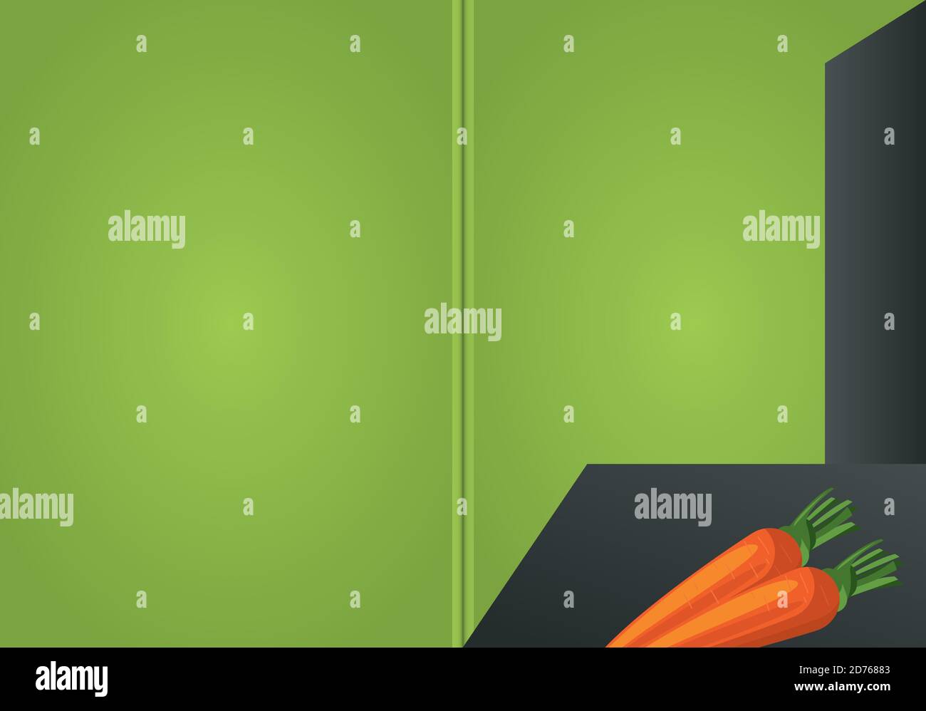 paper folder mockup with carrots healthy food vector illustration ...