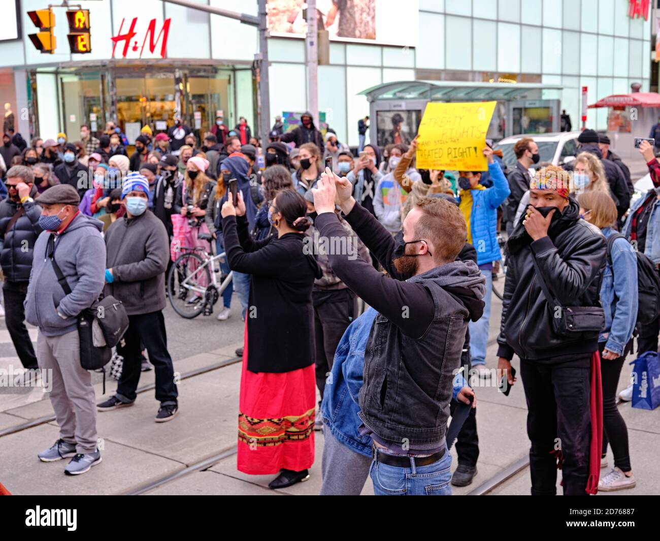 Atlantic Canada native Mikmaq fishers protest in Toronto Stock Photo ...