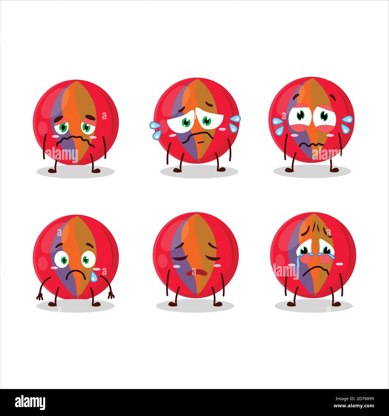 Red marbles cartoon character with sad expression Stock Vector Image ...
