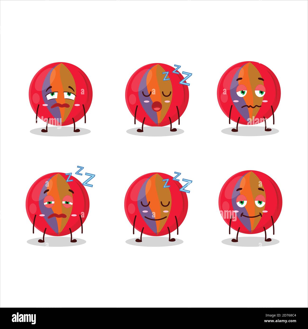 Cartoon character of red marbles with sleepy expression Stock Vector ...