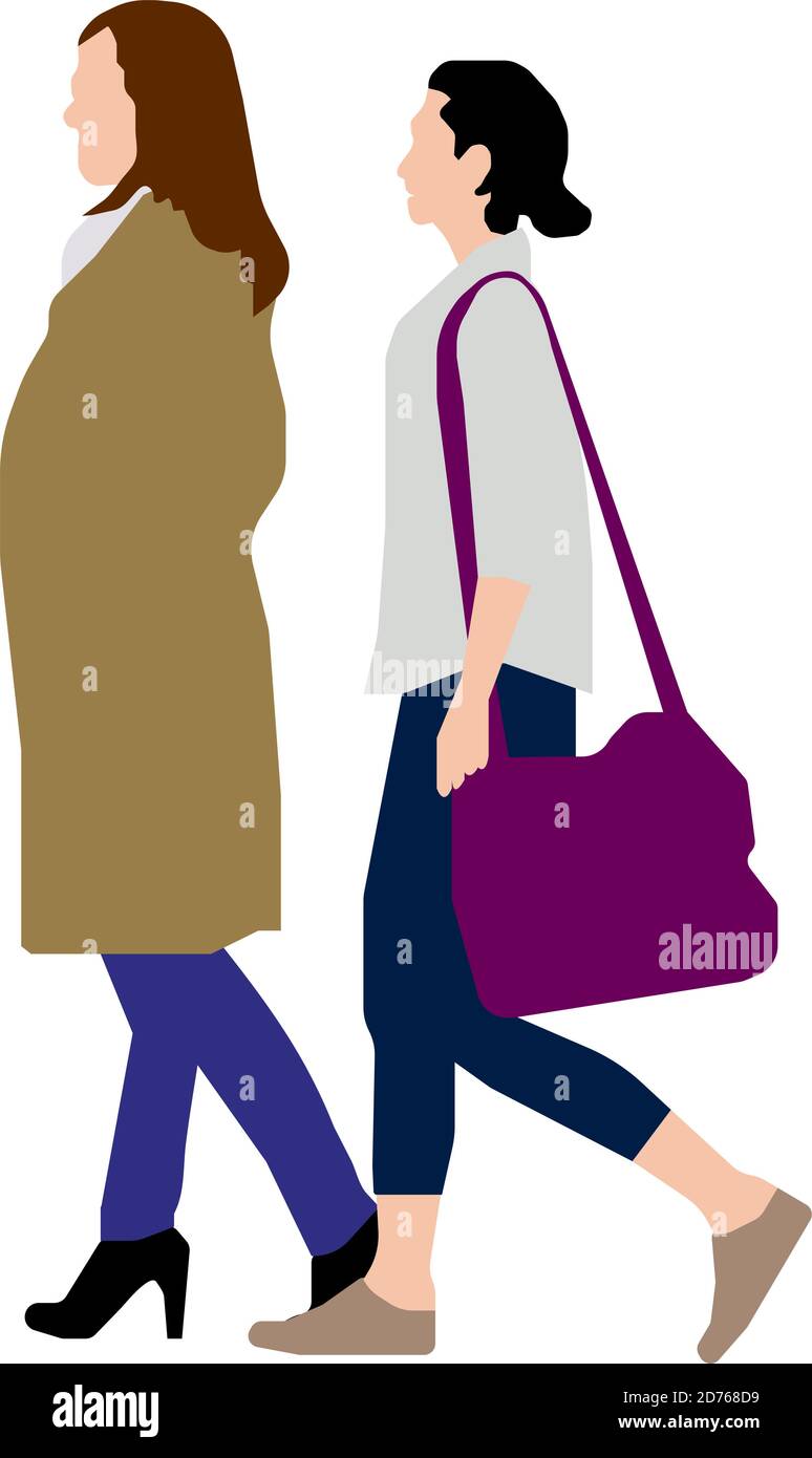 People (daily common life ) silhouette vector illustration / women ...