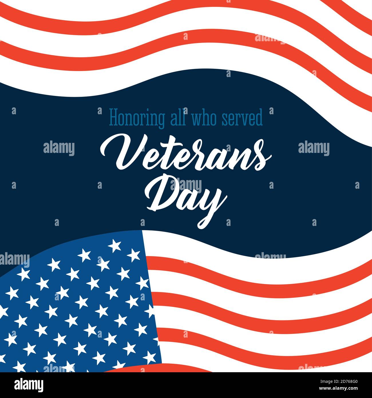 happy veterans day, honoring all who served, waving american flag ...
