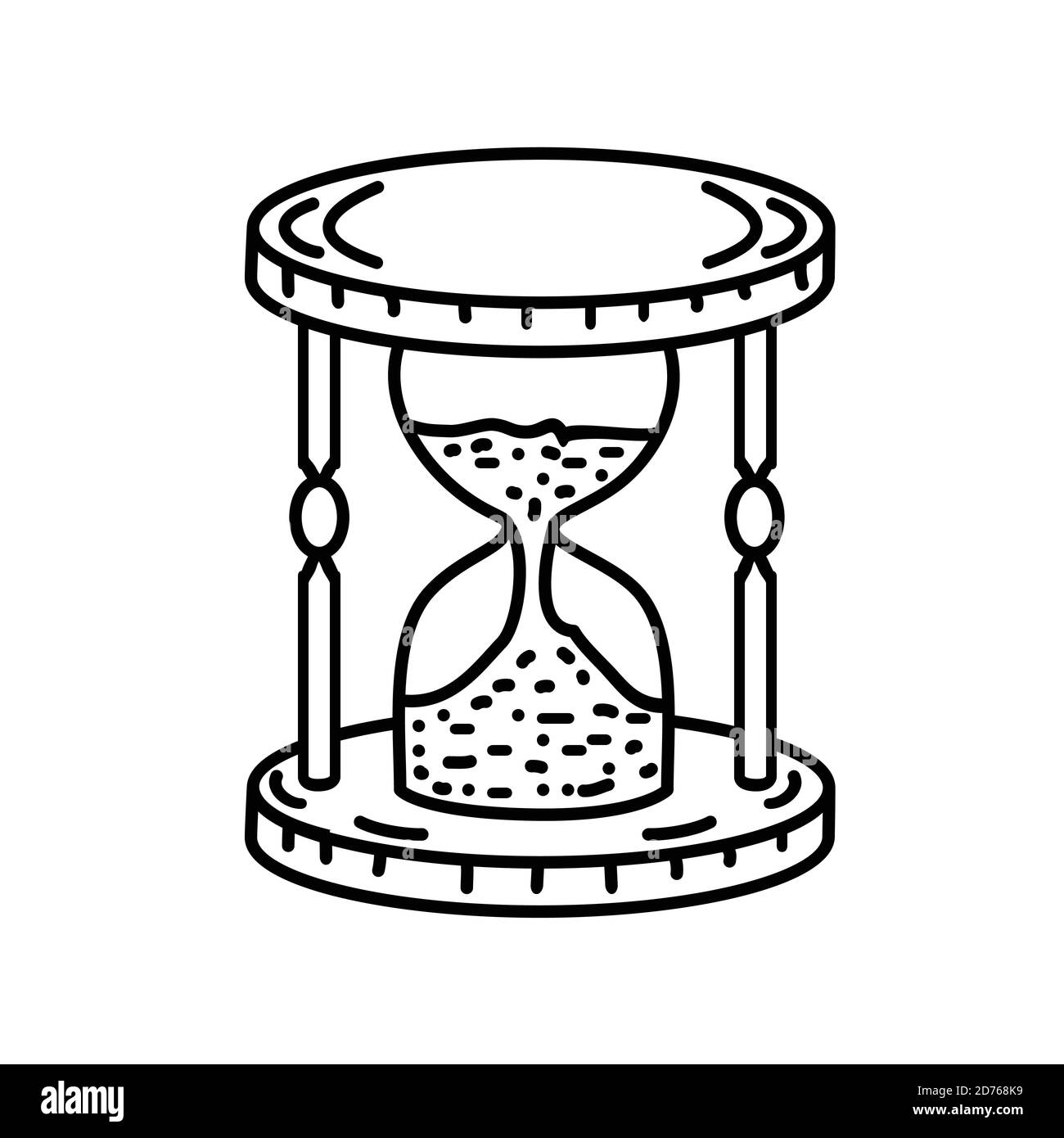 Glass hour Icon vector. Doodle Hand Drawn or Black Outline Icon Style ...