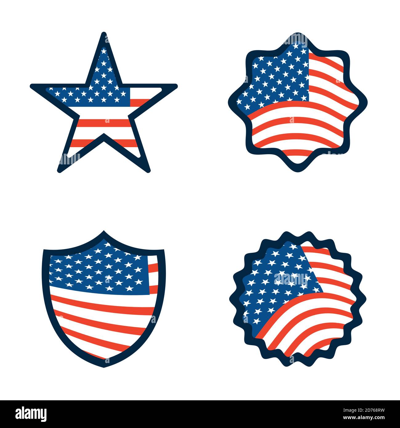 happy veterans day, american flag inside star badge label and sticker ...