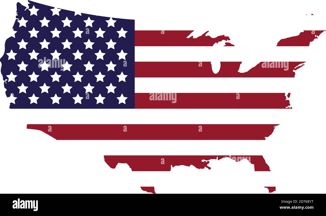 united states of america flag in map vector illustration design Stock ...
