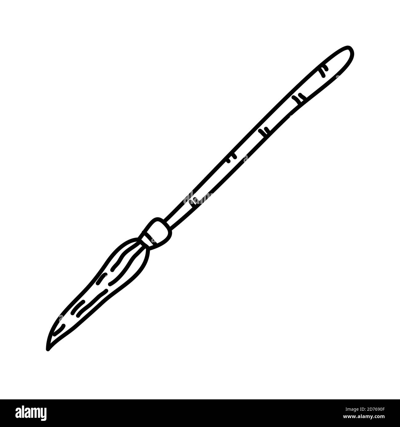 Magic Broom Icon vector. Doodle Hand Drawn or Black Outline Icon Style ...