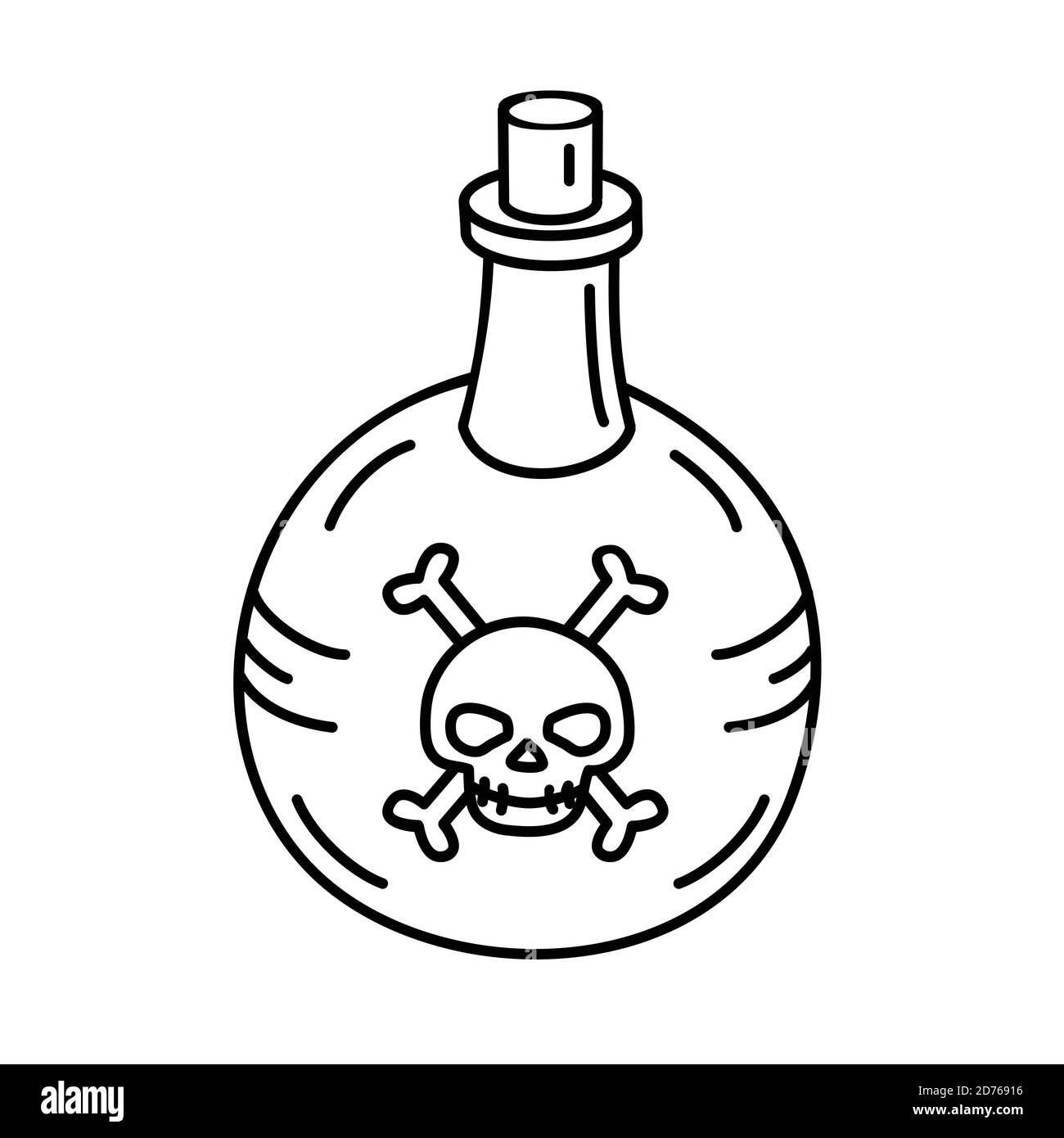 Poison Bottle Icon vector. Doodle Hand Drawn or Black Outline Icon ...