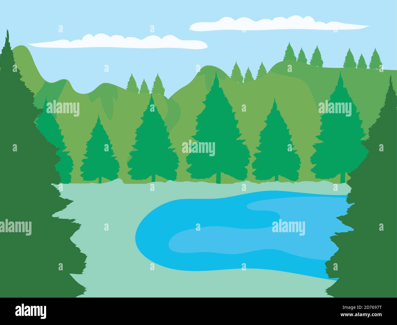 Coniferous Forest Biome Drawing