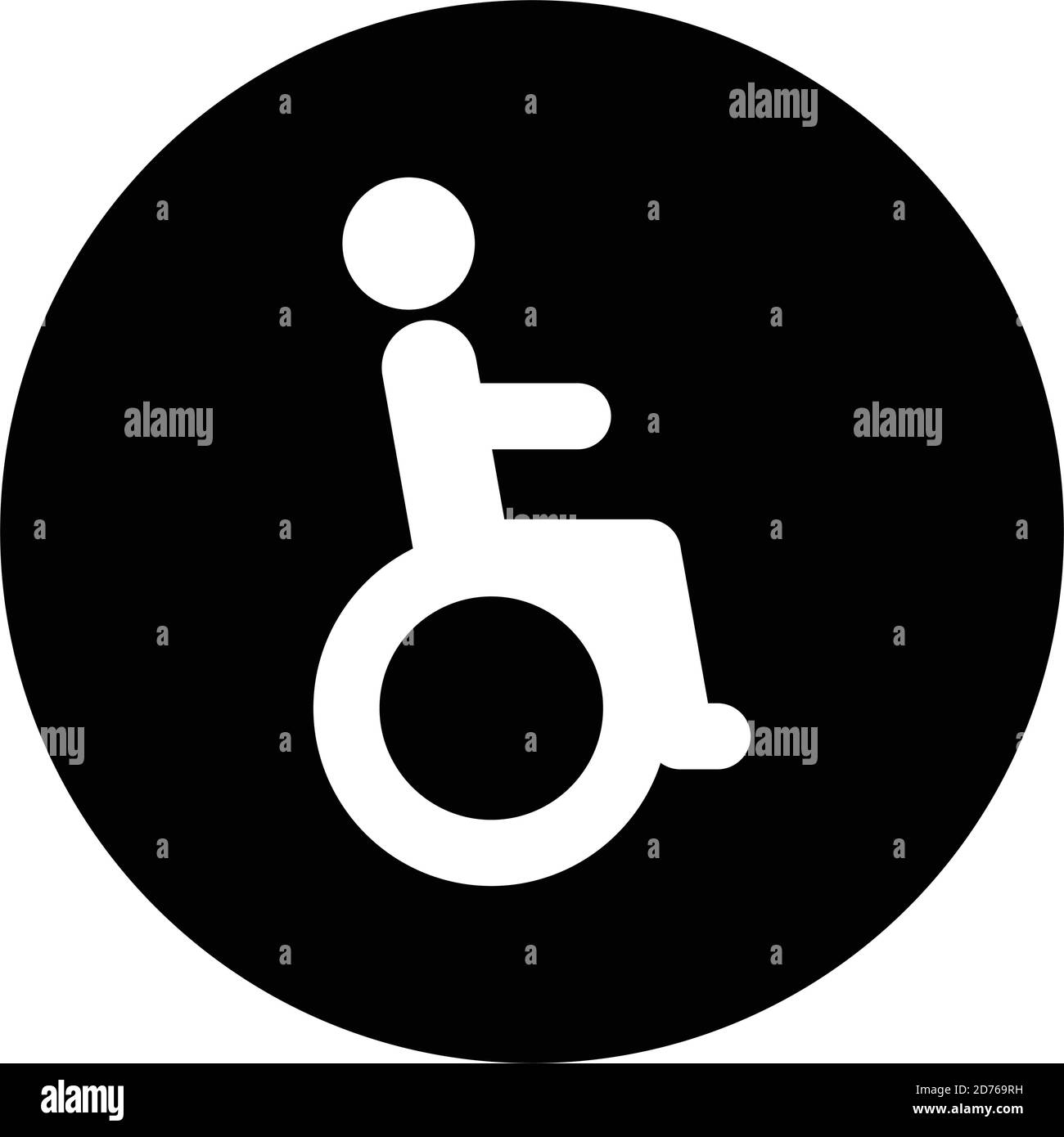 Restroom sign vector with man on wheelchair symbol in a glyph pictogram ...
