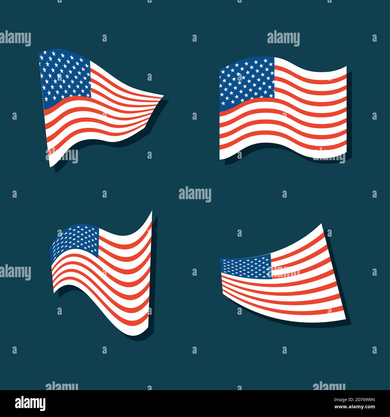 happy veterans day, american flags memorial patriotism icons vector ...