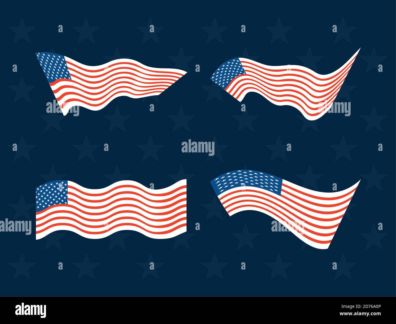 happy veterans day, waving american flags patriotism symbol vector ...
