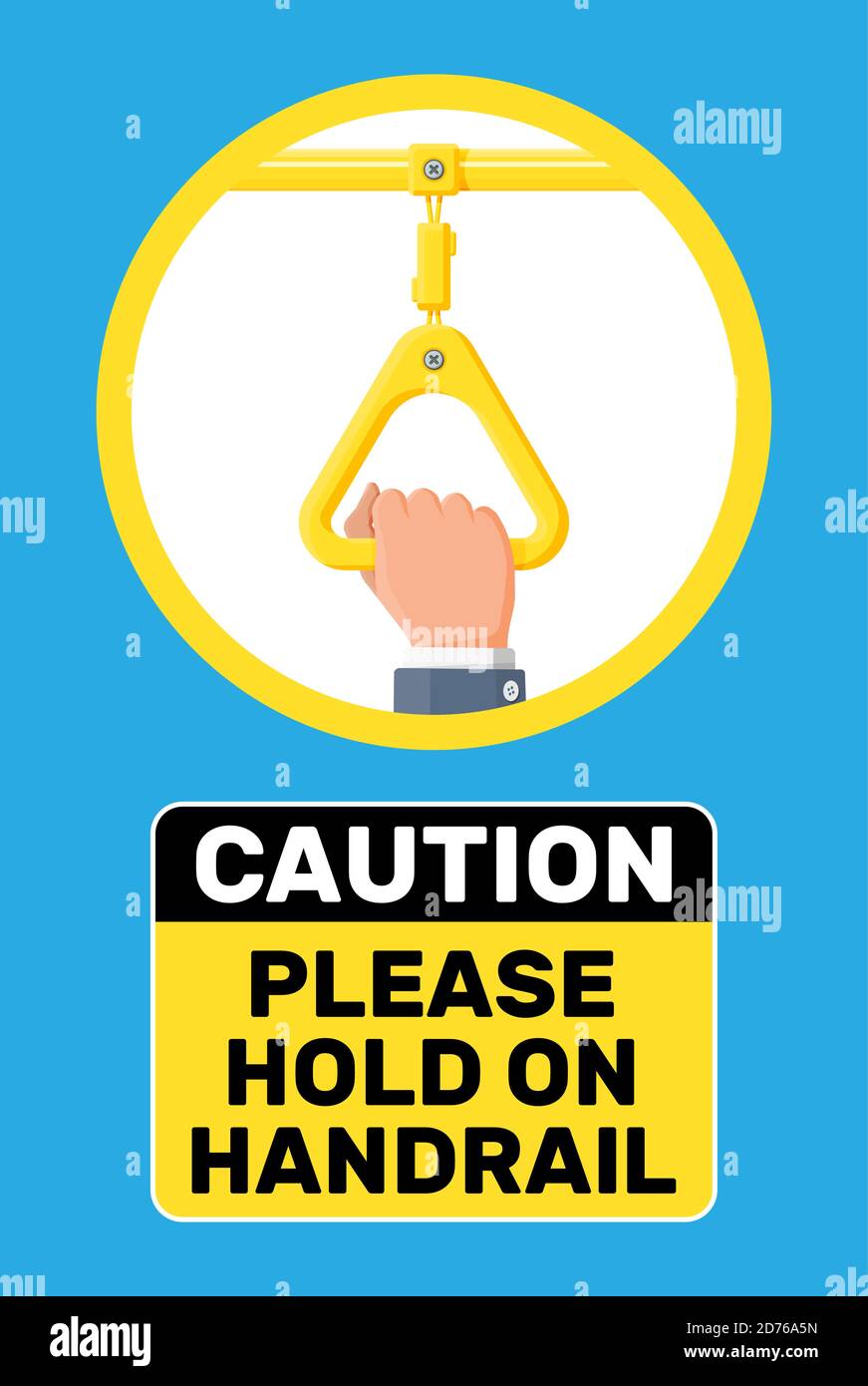 Hand holding the handrail in transport. Handles for safety ...