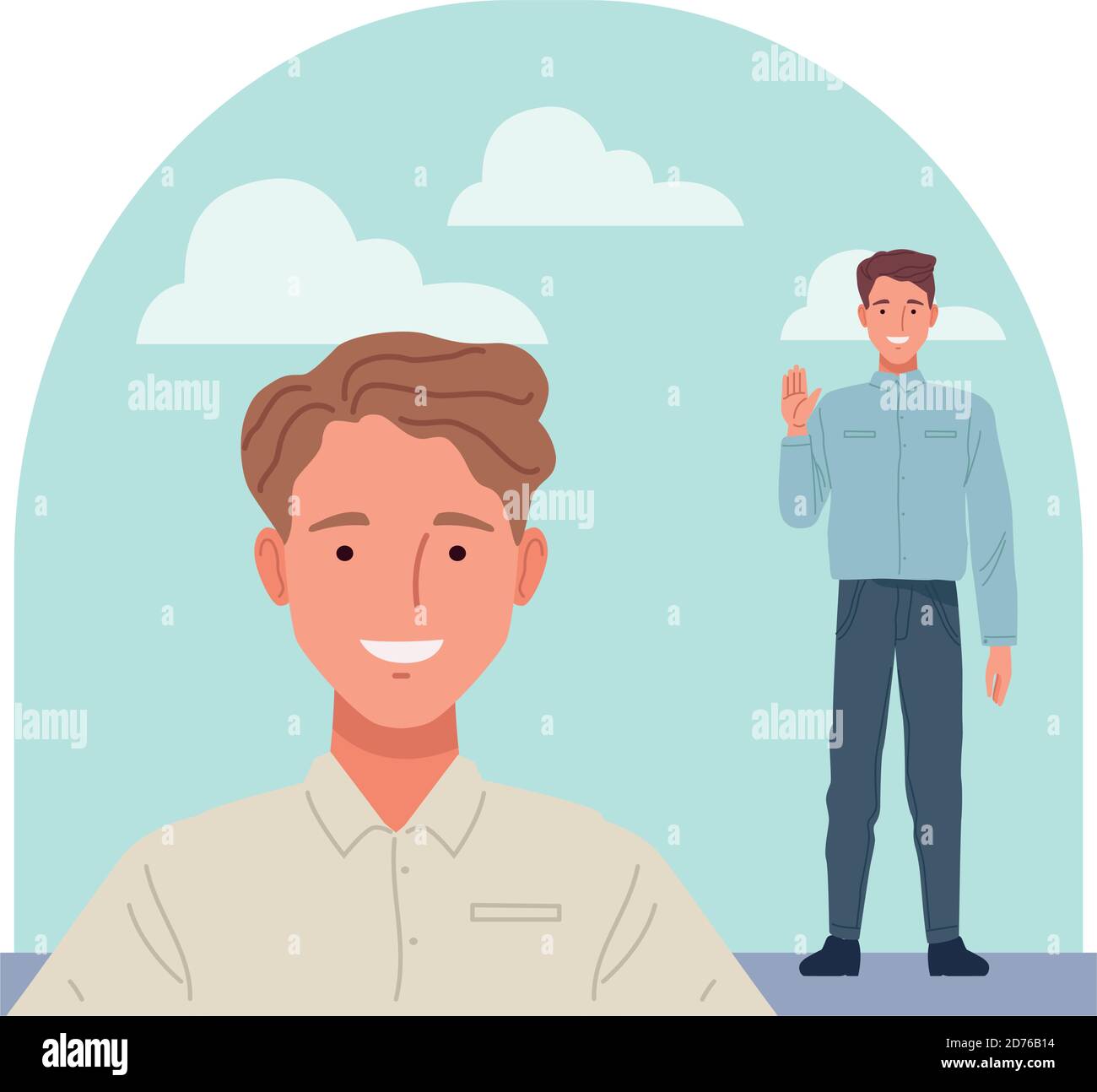 skinny and short men perfectly imperfect characters vector illustration ...