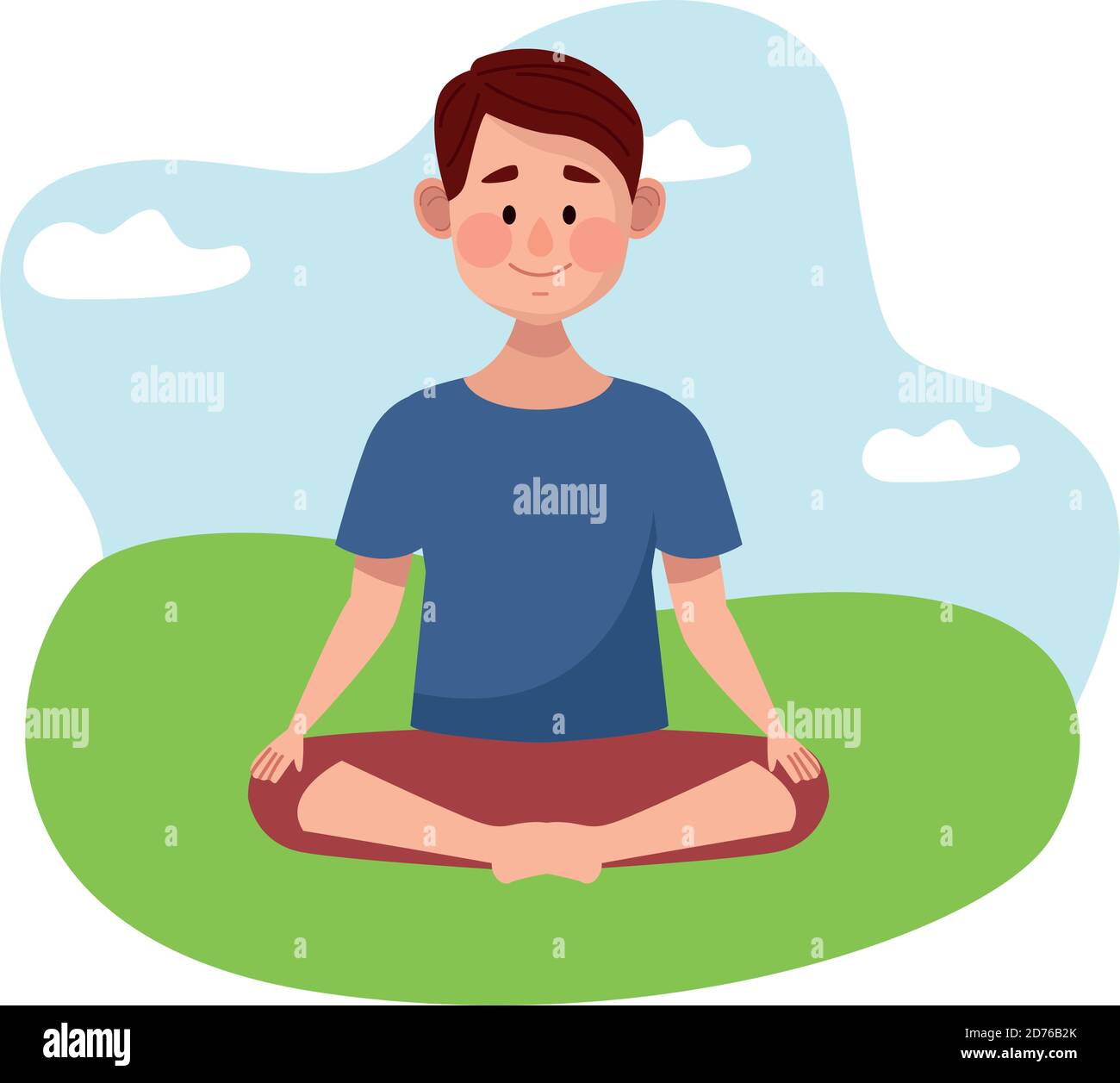man practicing yoga avatar character vector illustration design Stock ...