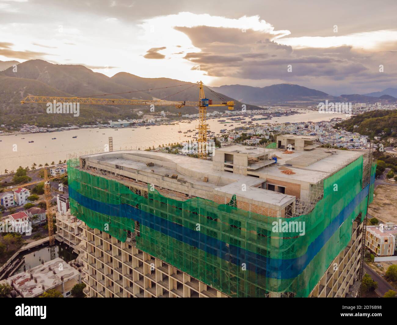 New buildings being constructed. Industrial building site. Shot of ...