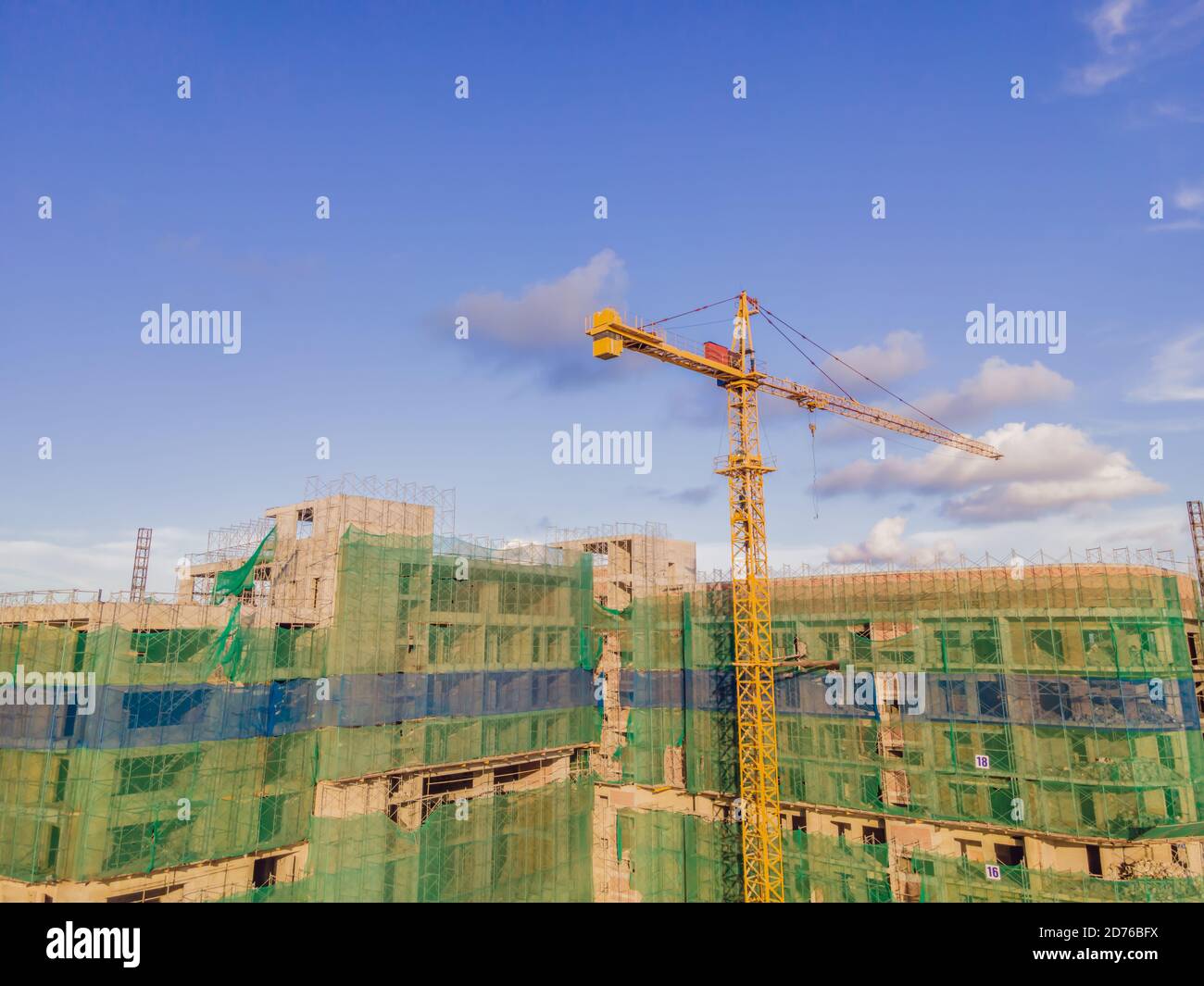 New buildings being constructed. Industrial building site. Shot of ...