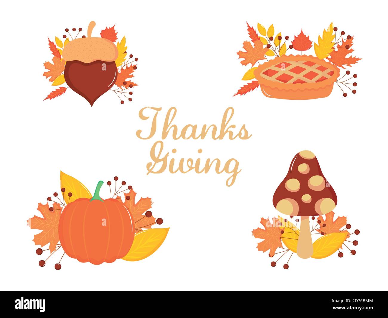 happy thanksgiving designs icon set with over white background, vector ...