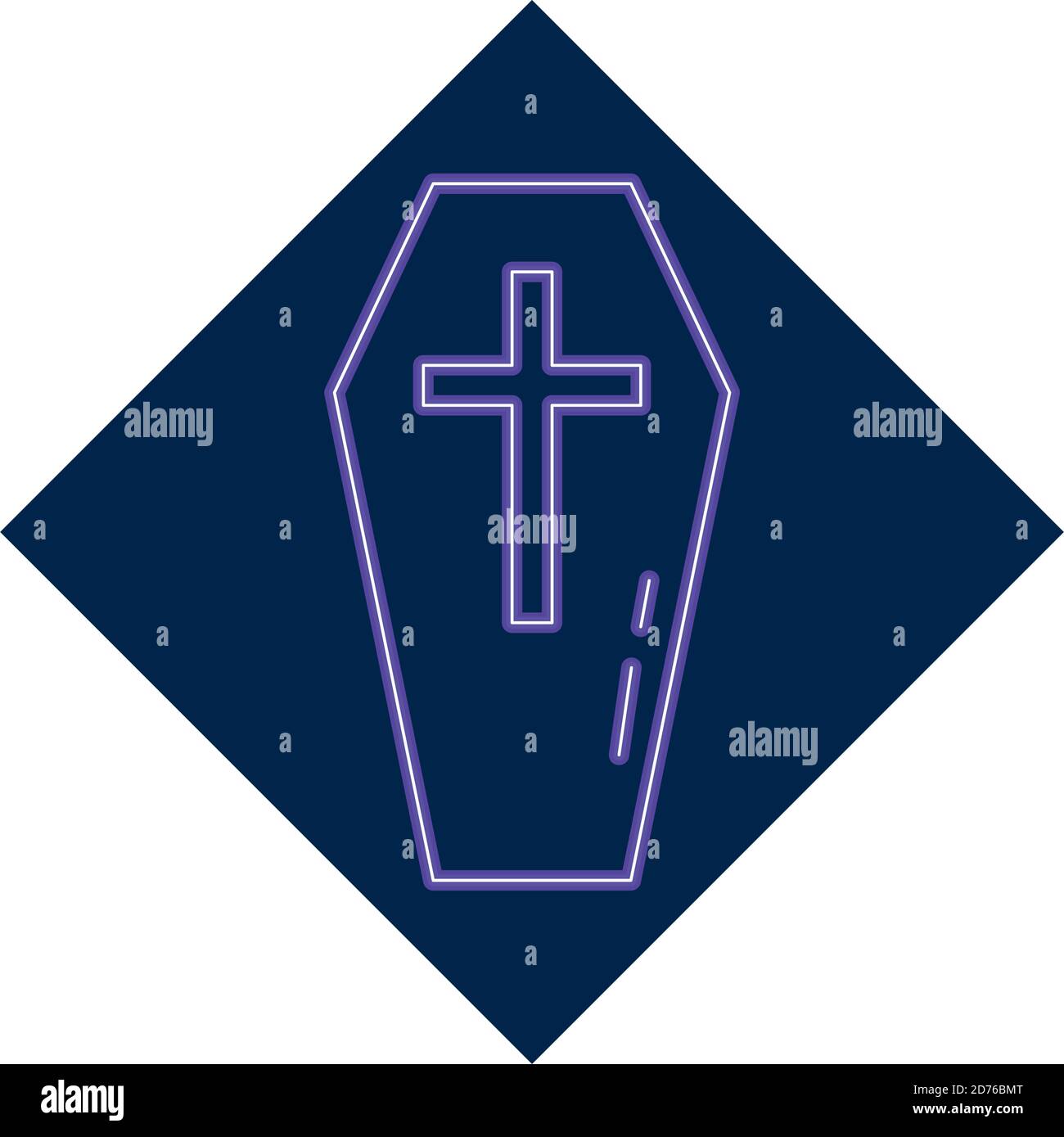 halloween wooden coffin neon style icon vector illustration design ...