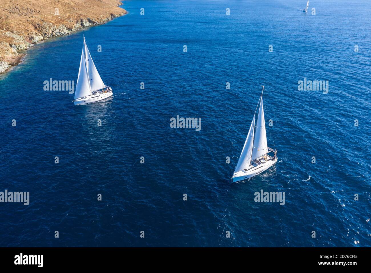 Aerial view yacht sailing marine hi-res stock photography and images ...