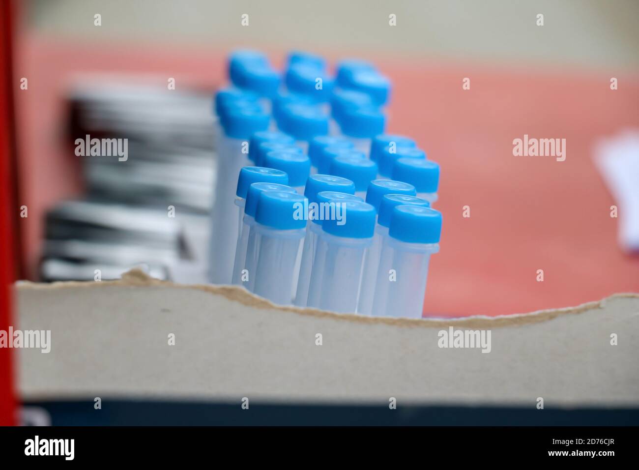 Covid 19 test. Empty lab tubes for coronavirus disease diagnosis ...