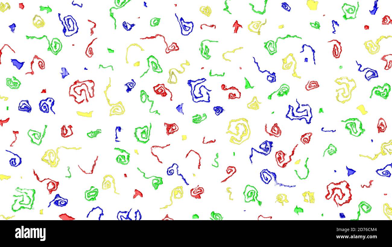 Abstract pattern of random squiggles and shapes in riddled style Stock ...