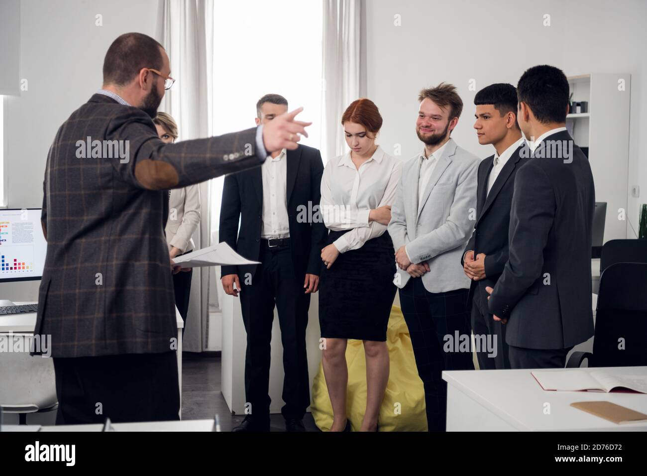 Planning session for young businessmen in the co-working office ...