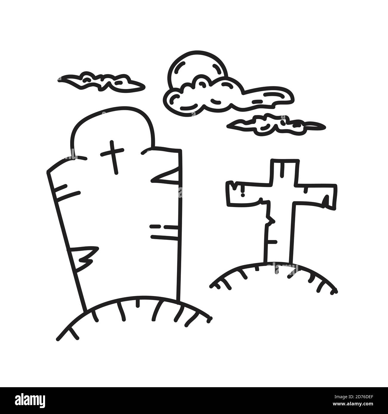 Cross Tombstone Drawing