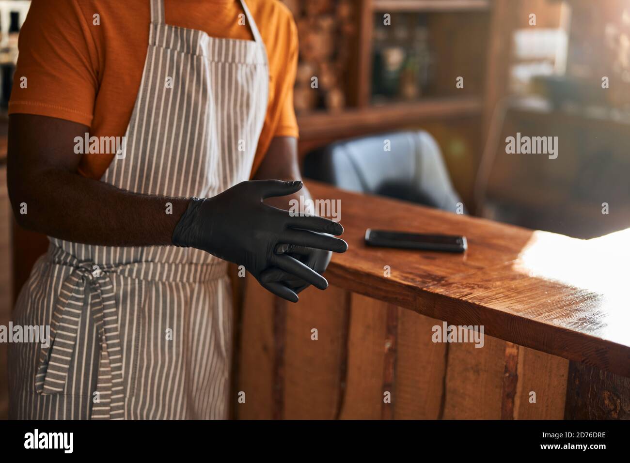 Close up barber putting hi-res stock photography and images - Alamy