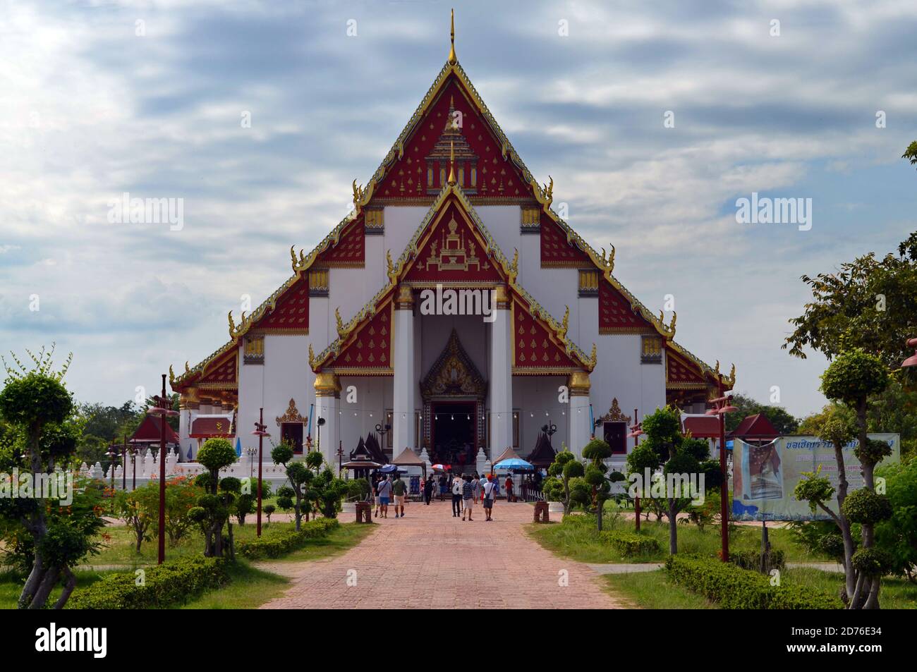 Ayutthaya, Thailand - Thanon Si Sanphet, Restored Temple Stock Photo ...