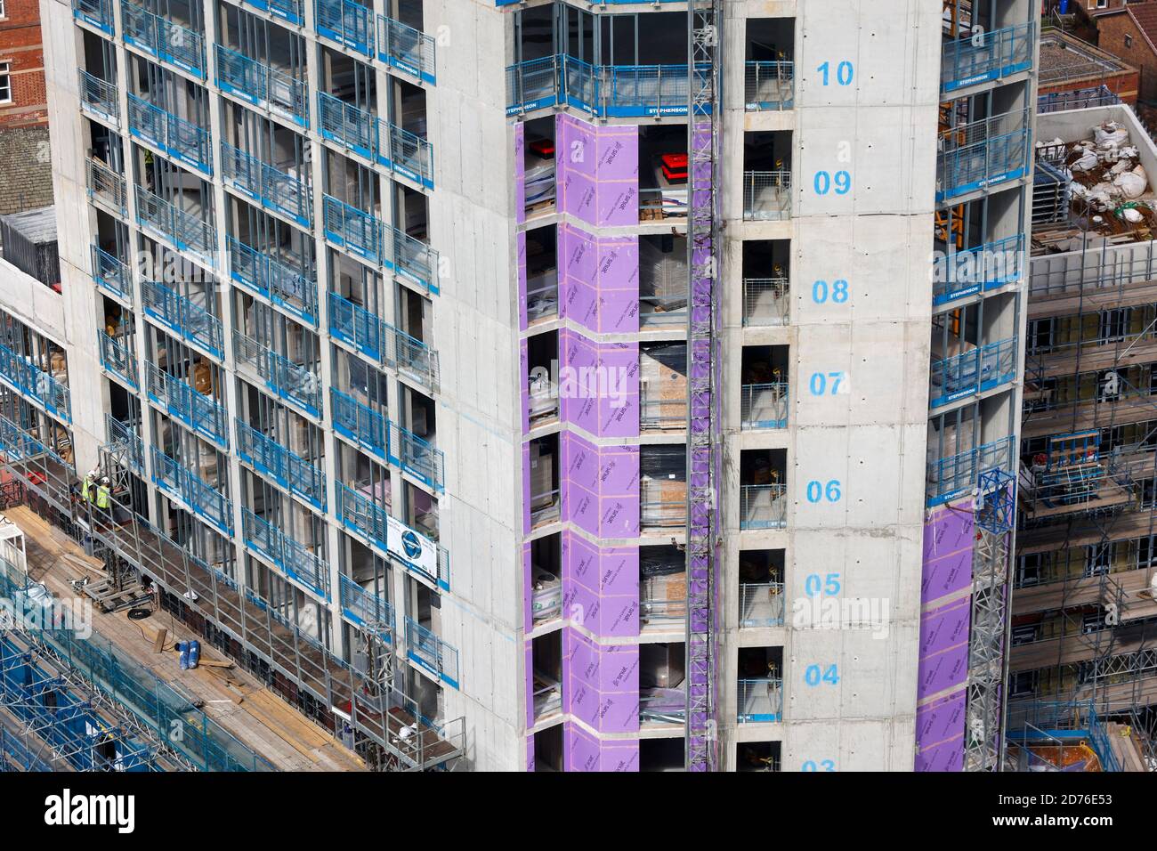 Hi rise tower block under construction Sheffield England UK Stock Photo ...