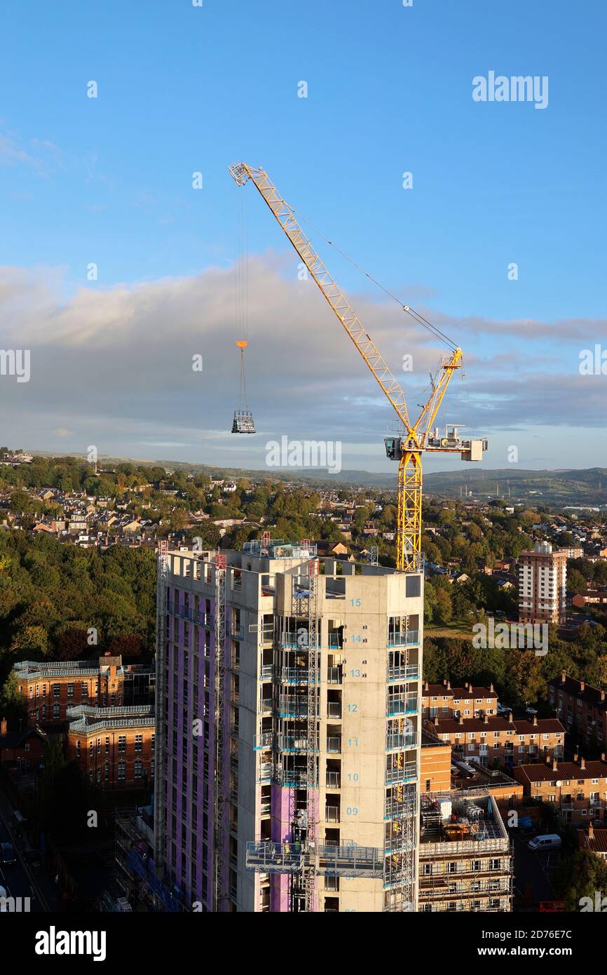 Hi rise tower block under construction Sheffield England UK Stock Photo ...