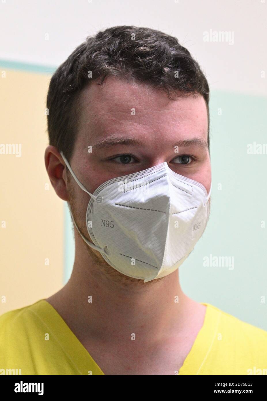 Brno, Czech Republic. 20th Oct, 2020. Medic Ondrej Hnatko wears ...