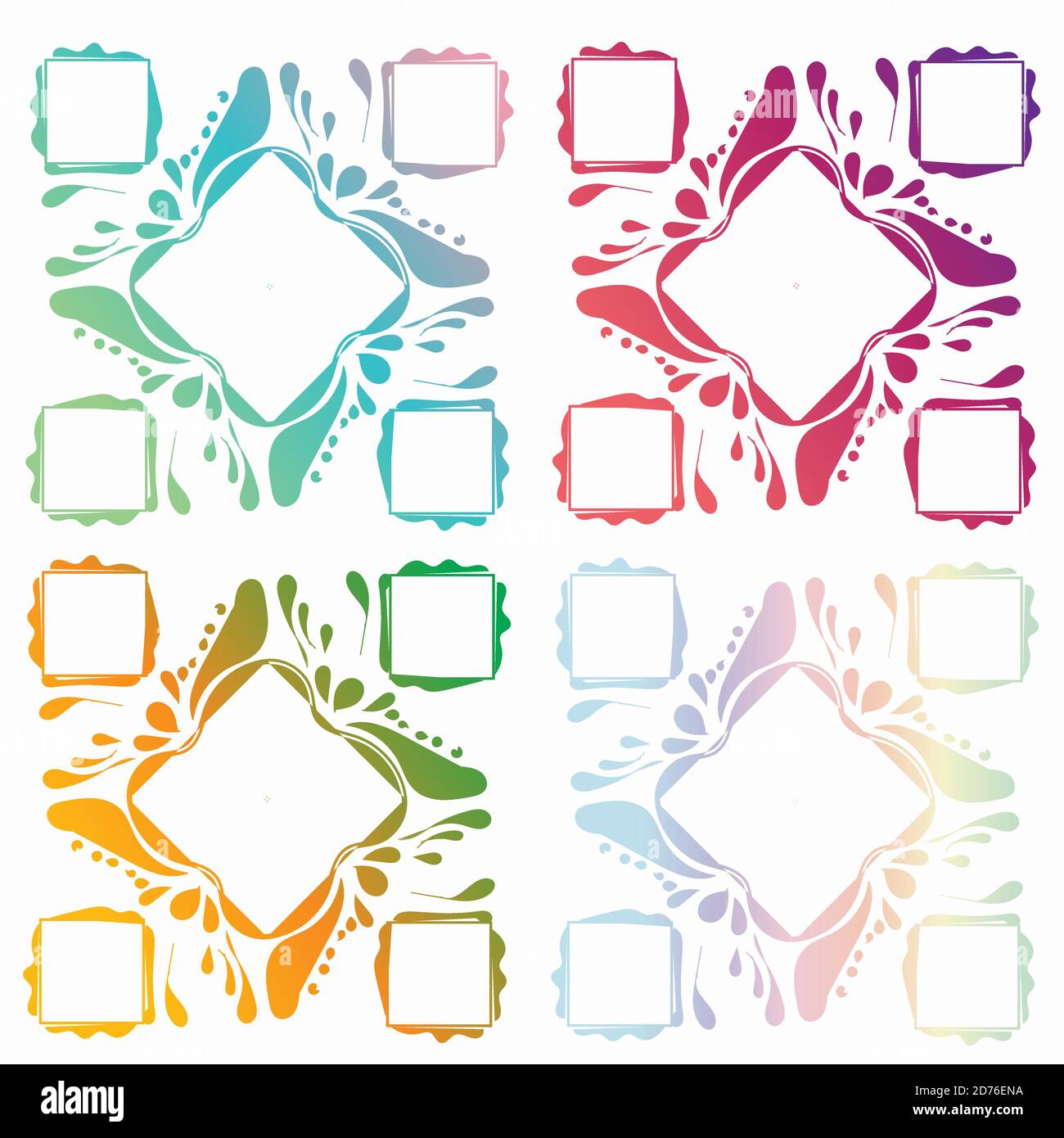 Set with gradient frames. Beautiful colors and shapes of frames. For ...