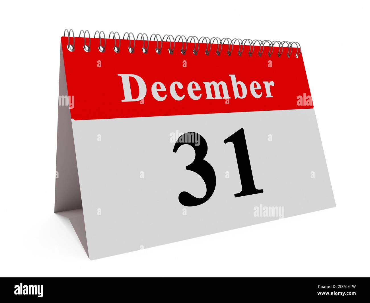 Calendar page from month December 31. Year end concept. 3d rendering ...