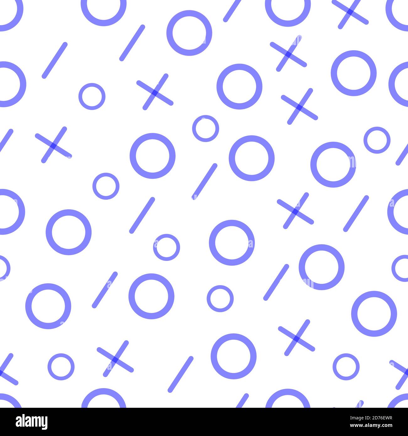Blue pattern. Geometric line shapes. Crosses and circles. Vector ...