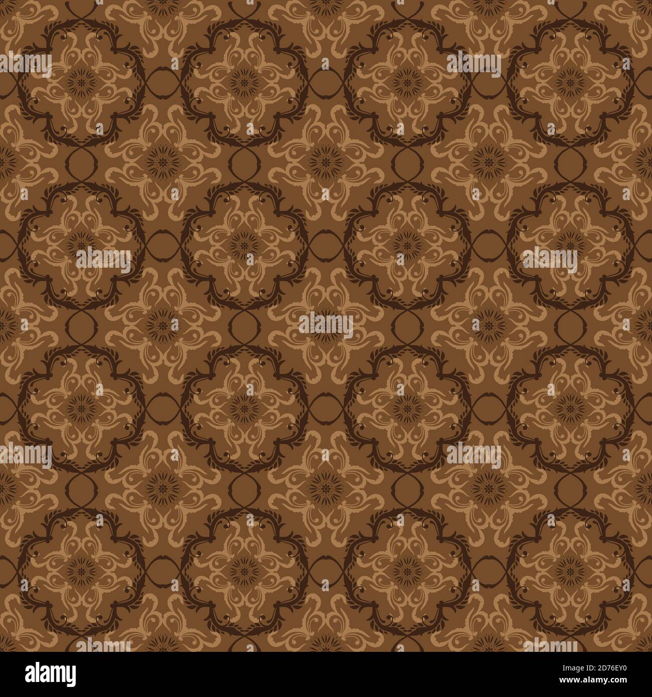 Elegant flower patterns on Java batik with smooth brown color concept ...