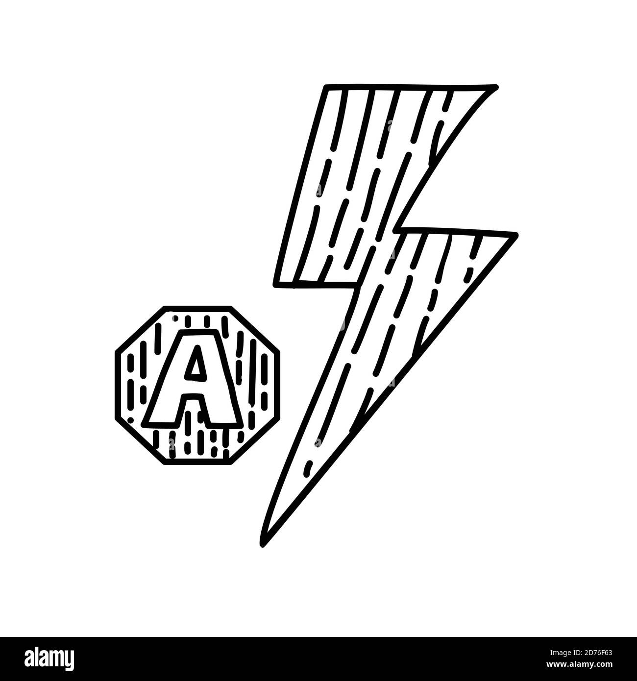 Flash Auto Icon. Doodle Hand Drawn or Black Outline Icon Style Stock ...