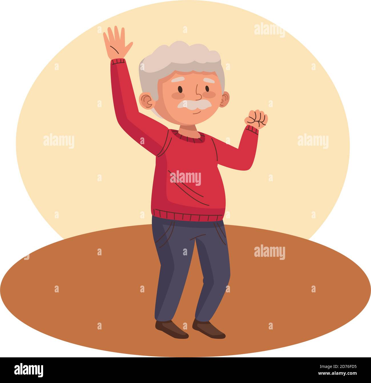 old man eldery dancing character vector illustration design Stock ...